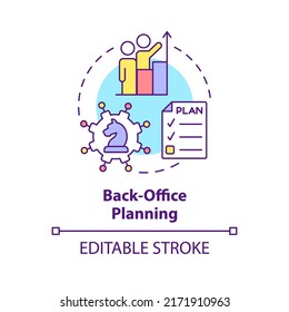 Back Office Planning Concept Icon Working Stock Vector (Royalty Free ...