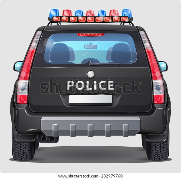 Back Police Car Visible Interior Version Stock Vector (Royalty Free ...