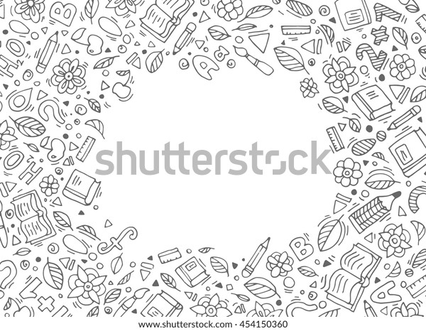 Back School Abstract Background Border Frame Stock Vector (Royalty Free ...
