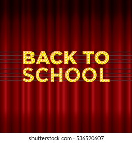 Back School Backdrop Red Velvet Curtain Stock Vector (Royalty Free ...