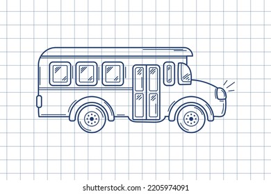 Back School School Bus Sketch Style Stock Vector (Royalty Free ...