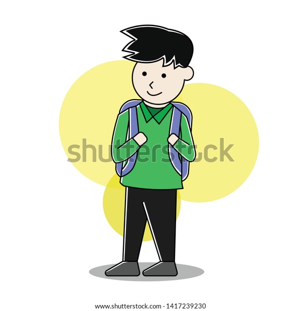 Back School Cartoon Boy Student Back Stock Vector (Royalty Free ...