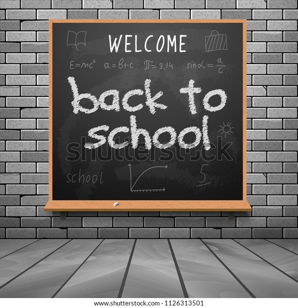 Back School Chalkboard Design Lettering Blackboard Stock Vector ...