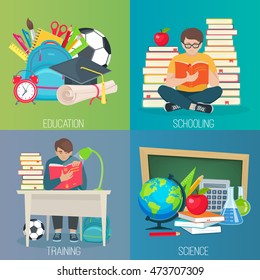 Education Learning Infographics Elements Vector Illustration Stock ...