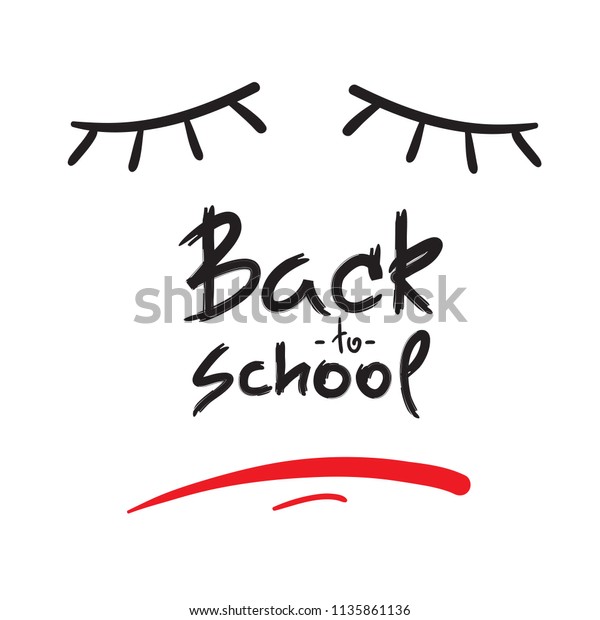 Back School Handwritten Sad Face Funny Stock Vector (Royalty Free ...