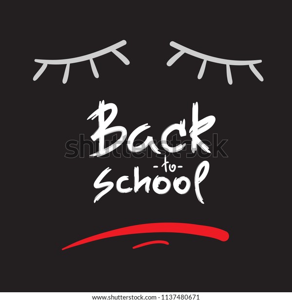 Back School Handwritten Sad Face Funny Stock Vector (Royalty Free ...