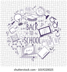 Back School Illustration Hand Drawn Style Stock Vector (Royalty Free ...