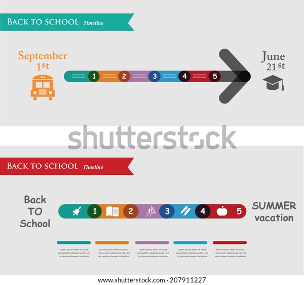 Back School Infographics Education Year Timeline Stock Vector (Royalty ...