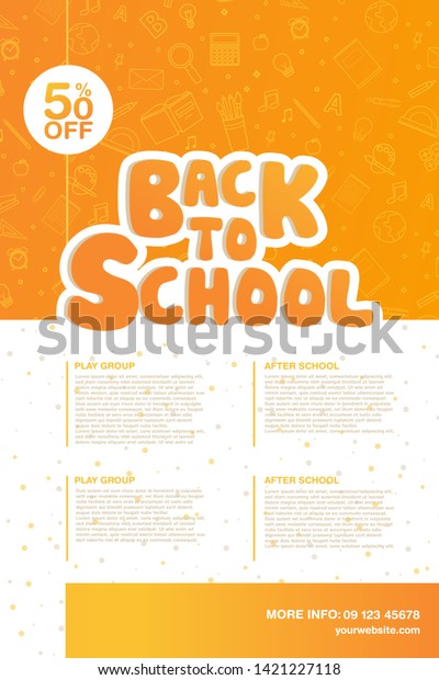 Back School Information Poster Education Template Stock Vector (Royalty ...