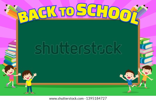 Back School Kidseducation Concept Template Kids Stock Vector (Royalty ...
