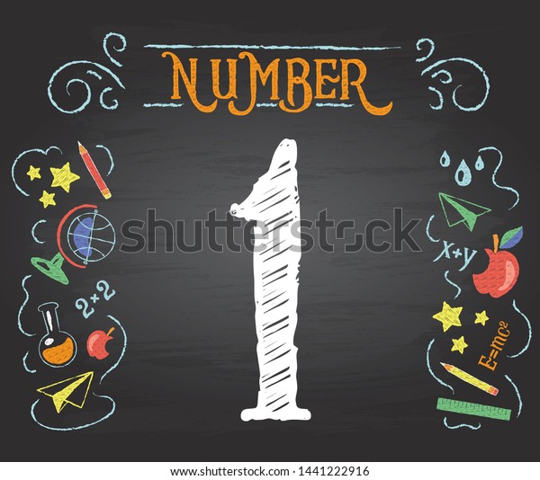 Back School Learn Number Number One Stock Vector (Royalty Free ...