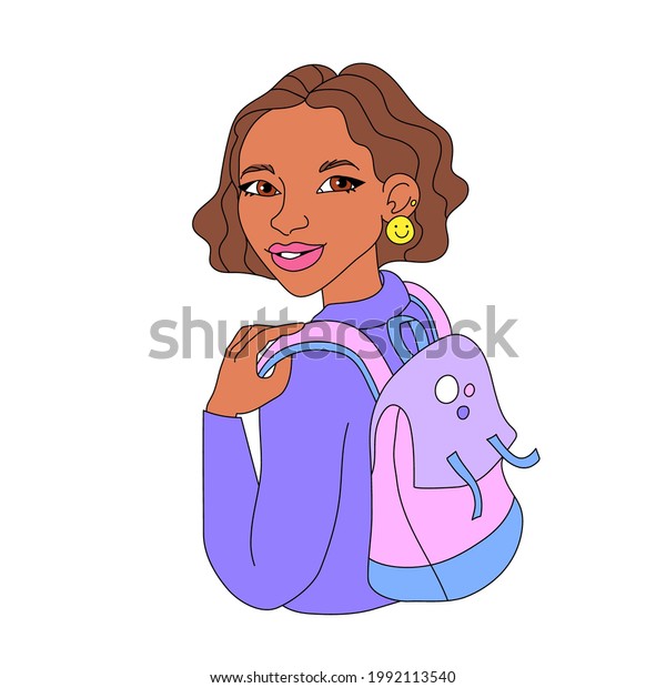 Back School Pupil Cartoon Character Teenage Stock Vector (Royalty Free ...