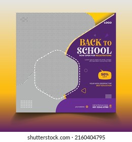 Back School Social Media Post Template Stock Vector (Royalty Free ...