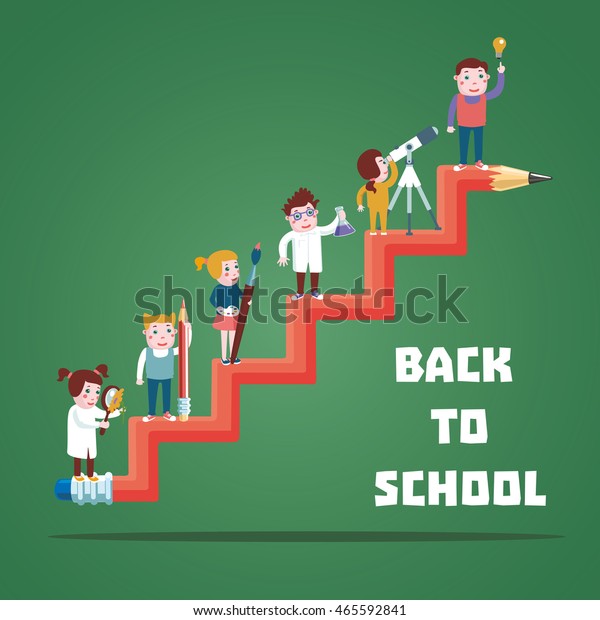 Back School Student Cartoon Characters Stock Vector (Royalty Free ...