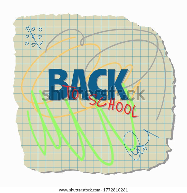 Back School Vector Illustration Kids Drawing Stock Vector (Royalty Free ...