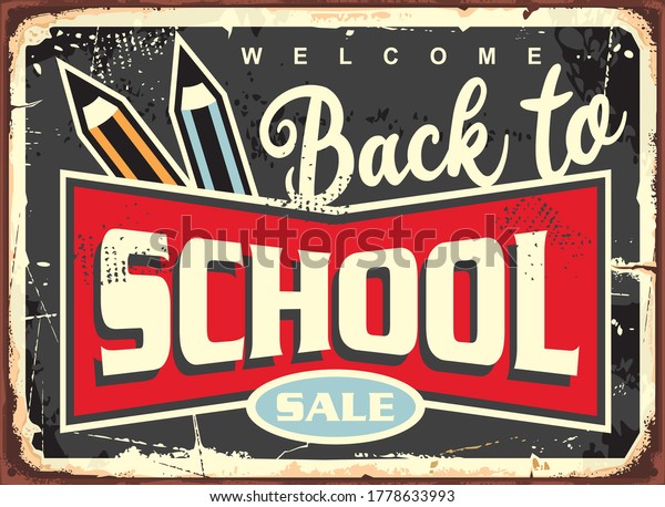 Back School Vintage Sign Design School Stock Vector (Royalty Free ...