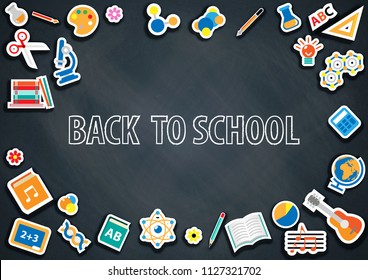 Back School Welcome School Chalkboard Background Stock Vector (Royalty ...