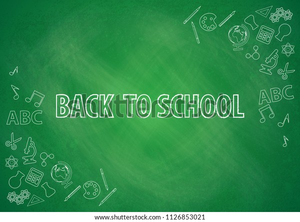 Back School Welcome School Chalkboard Background Stock Vector (Royalty ...