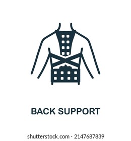 Back Support Icon Monochrome Simple Back Stock Vector (Royalty Free ...