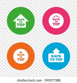Back Top Icons Scroll Arrow Sign Stock Vector (Royalty Free) 599377388 ...