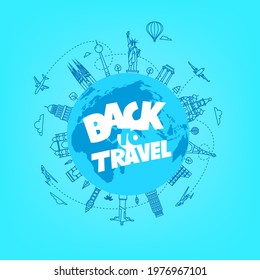 Back Travel Concept Linear Vector Illustration Stock Vector (Royalty ...