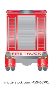 Back View Fire Truck Stock Vector (Royalty Free) 453465991 | Shutterstock