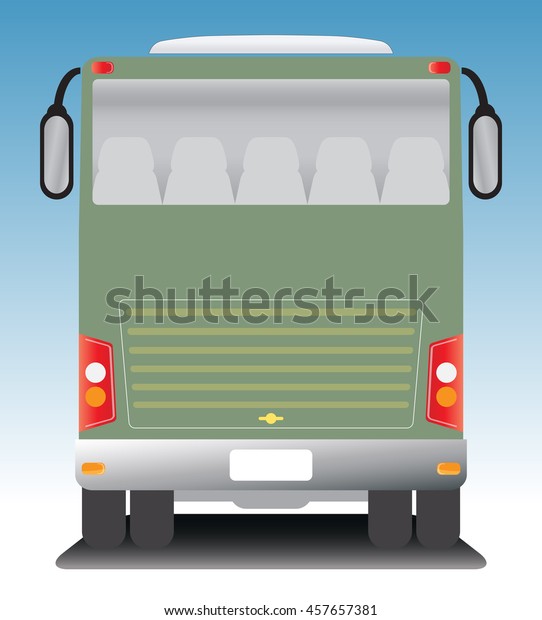 Back View Modern Touring Coach Intercity Stock Vector (Royalty Free ...