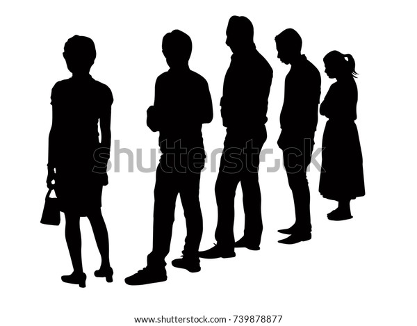 Back View Silhouette People Looking Stock Vector (Royalty Free ...