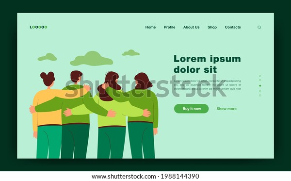 Back View Team Members Standing Together Stock Vector (Royalty Free ...