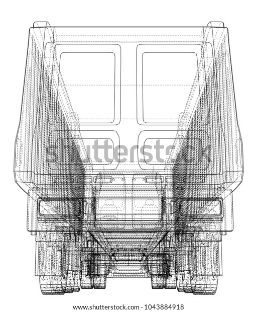 Back View Truck Isolated On White Stock Vector (Royalty Free ...