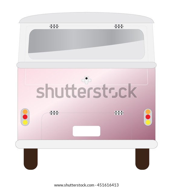 Back View Vintage Passenger Van Car Stock Vector (Royalty Free ...