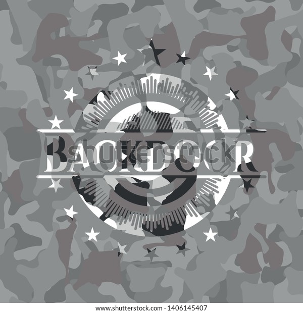 Backdoor Grey Camouflaged Emblem Vector Illustration Stock Vector ...