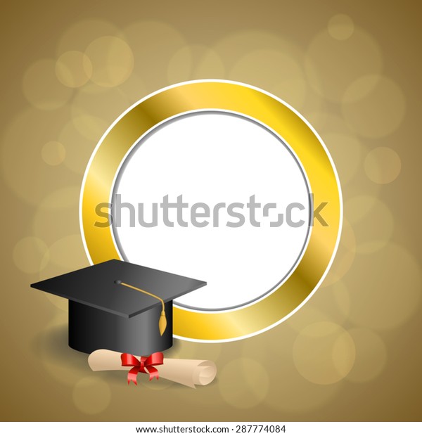 Background Abstract Beige Education Graduation Cap Stock Vector ...