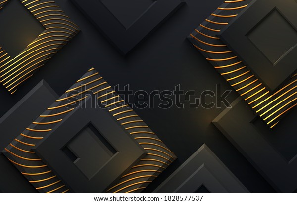 Background Black Diamond Shapes Abstract Layered Stock Vector (Royalty ...