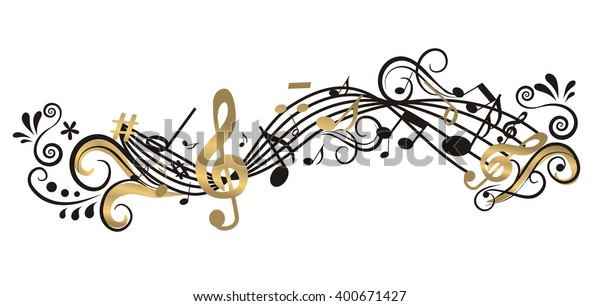 Background Black Music Notes Stock Vector (Royalty Free) 400671427 ...