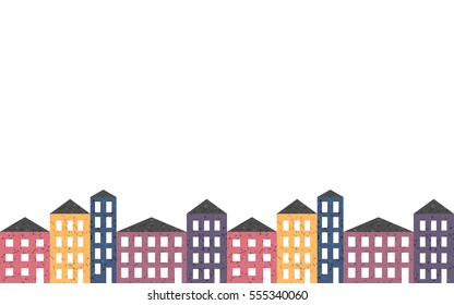 Background Border Colorful Houses Vector Stock Vector (Royalty Free ...