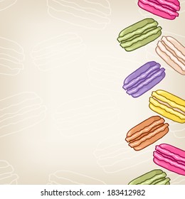 Background Colorful Macaron Border On Right Stock Vector (Royalty Free ...