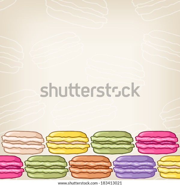 Background Colorful Macaron Border On Bottom Stock Vector (Royalty Free ...