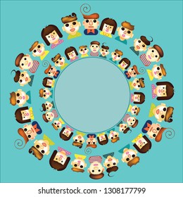 Kids Round Frame Vector Illustration: เวกเตอร์สต็อก (ปลอดค่าลิขสิทธิ์ ...