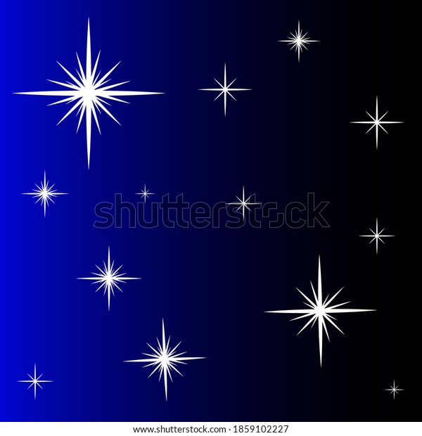 Background Dark Sky Star Cartoon Style Stock Vector (Royalty Free ...