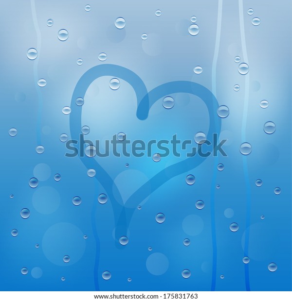 Background Design Drops Rain Picture Heart Stock Vector (Royalty Free ...