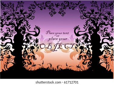 Background Fantastic Trees Space Your Text Stock Vector (Royalty Free ...