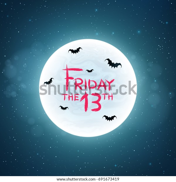 Background Friday 13 Bats Fly Against Stock Vector (Royalty Free ...