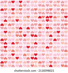 Background Hearts Symbols Random Red Colors Stock Vector (Royalty Free ...