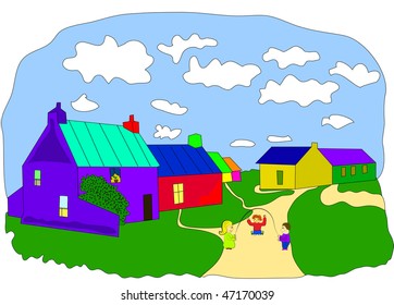 Background House People Stock Vector (Royalty Free) 47170039 | Shutterstock
