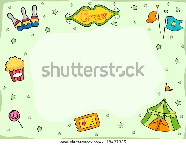 Background Illustration Featuring Circus Related Items Stock Vector ...