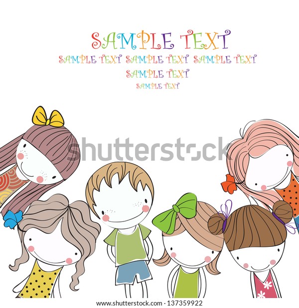 Background Image Funny Kids Stock Vector (Royalty Free) 137359922