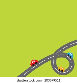 Background Loop Road Cartoon Cars Vector Stock Vector (Royalty Free ...