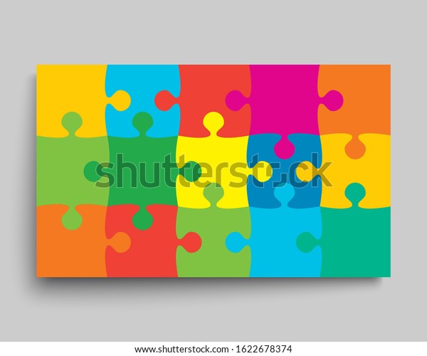 Background Made 15 Color Pieces Puzzle Stock Vector (Royalty Free ...