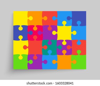 Background Made Color Pieces Puzzle Vector Stock Vector (Royalty Free ...